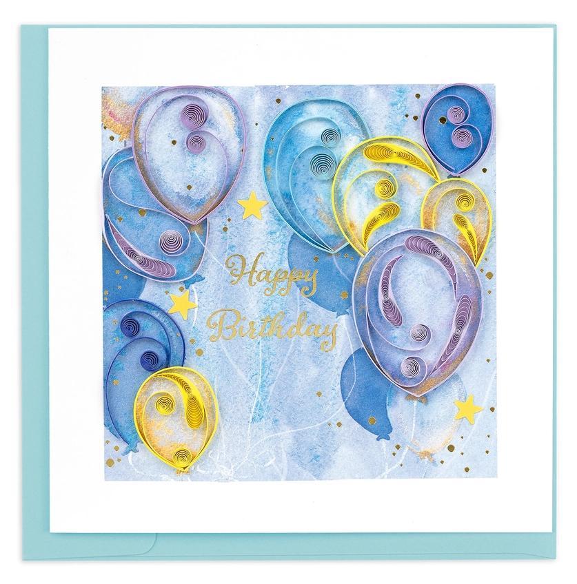 Quilling Card Happy Birthday Balloons & Stars – The Work Of Our Hands